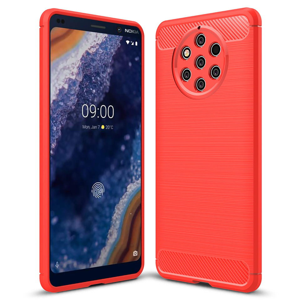 Flexi Slim Carbon Fibre Case for Nokia 9 PureView (Red)